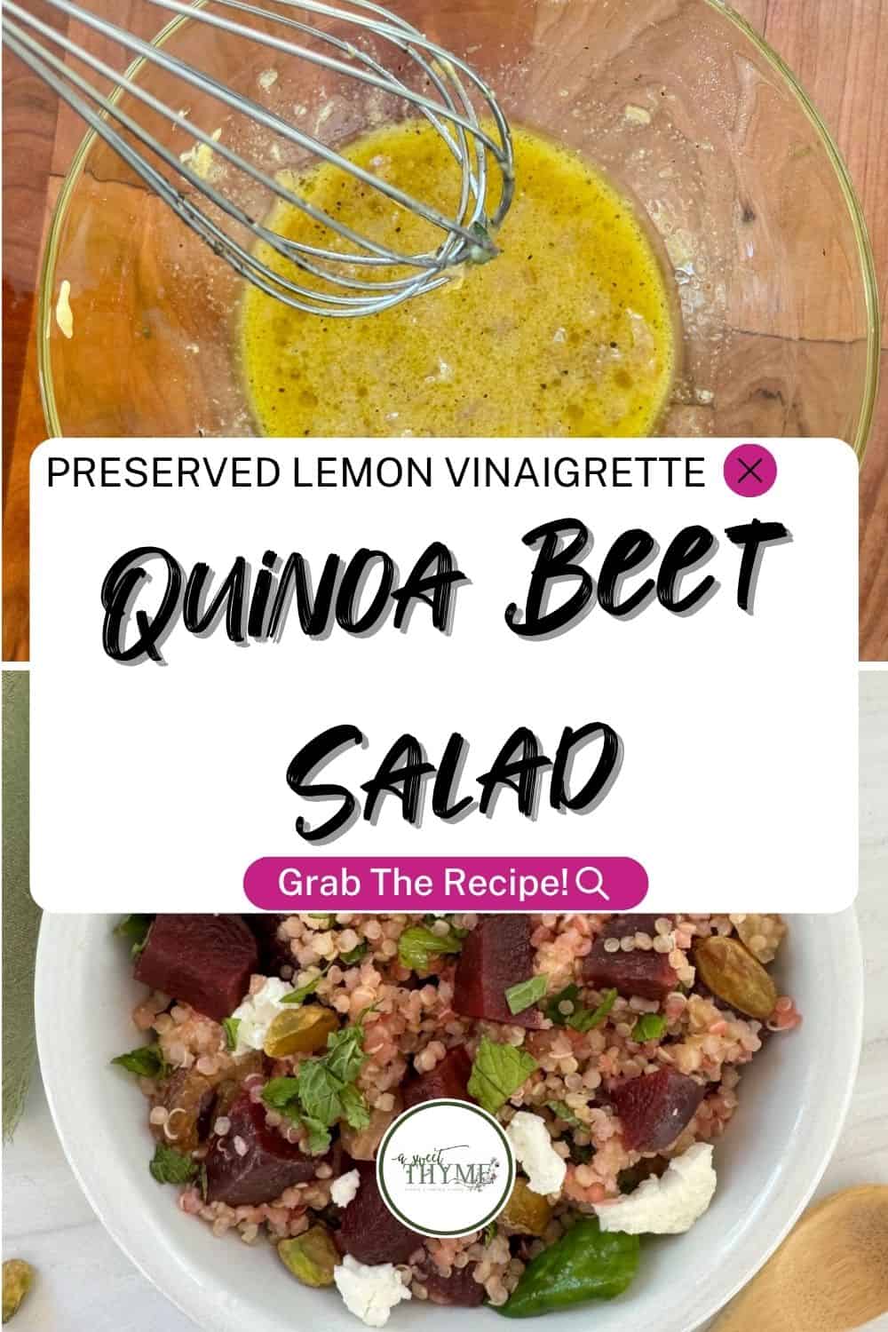 Beet And Quinoa Salad with Pistachios and Goat Cheese - A Sweet Thyme