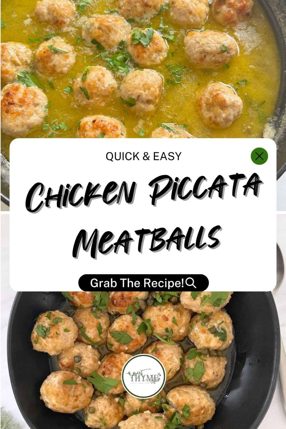 Chicken Piccata Meatballs (GF) - A Sweet Thyme