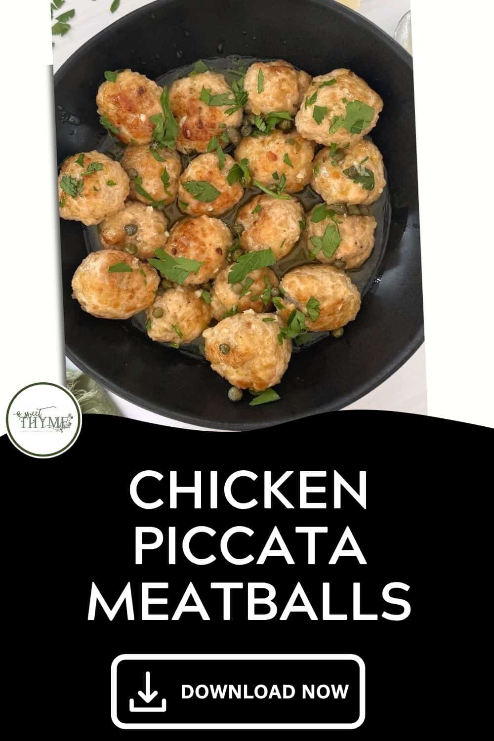 Chicken Piccata Meatballs (GF) - A Sweet Thyme