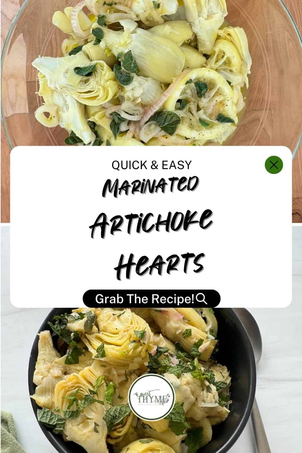 Marinated Artichokes with Lemon and Fresh Herbs - A Sweet Thyme
