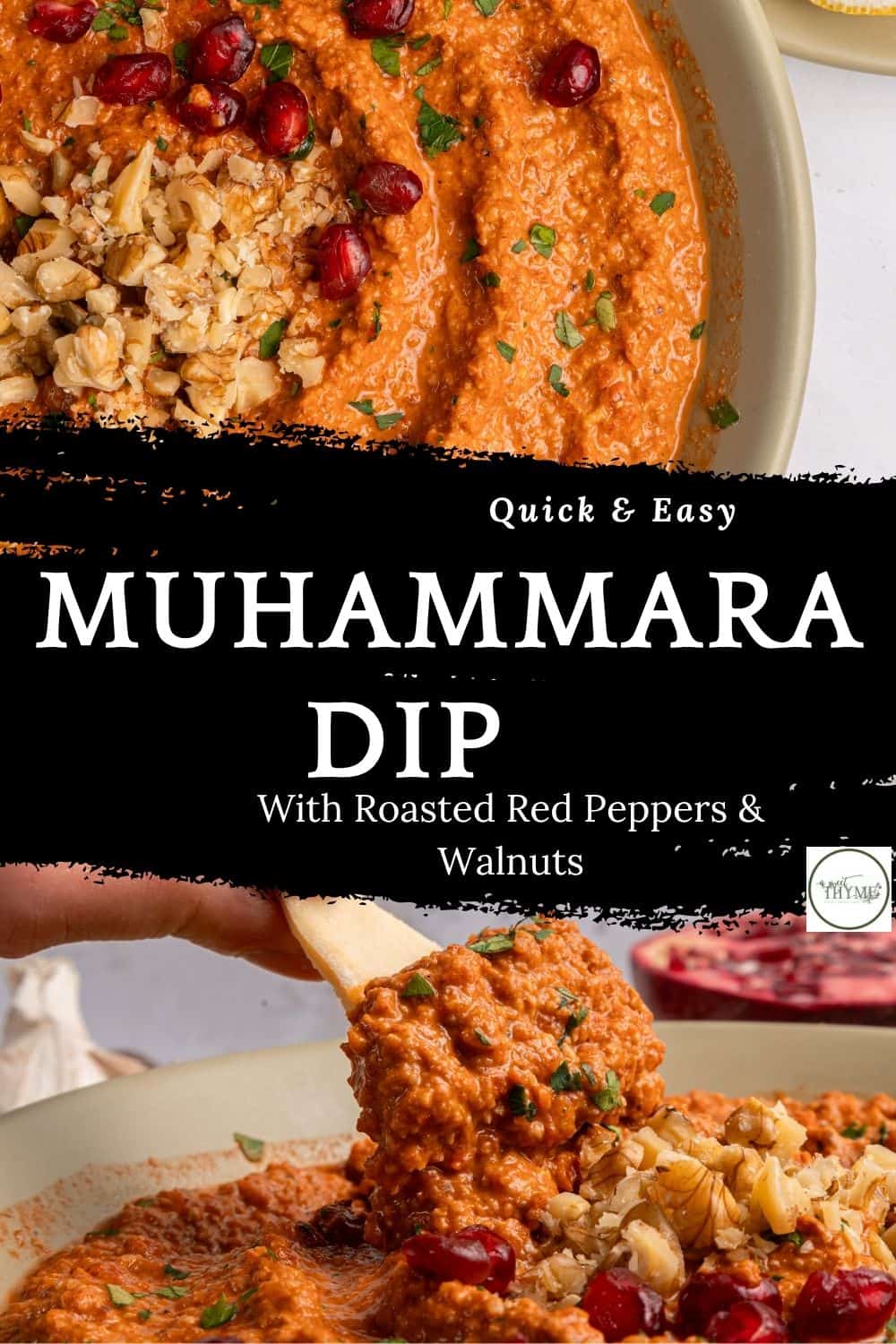 Muhammara Recipe (Roasted Red Pepper Dip, GF) - A Sweet Thyme