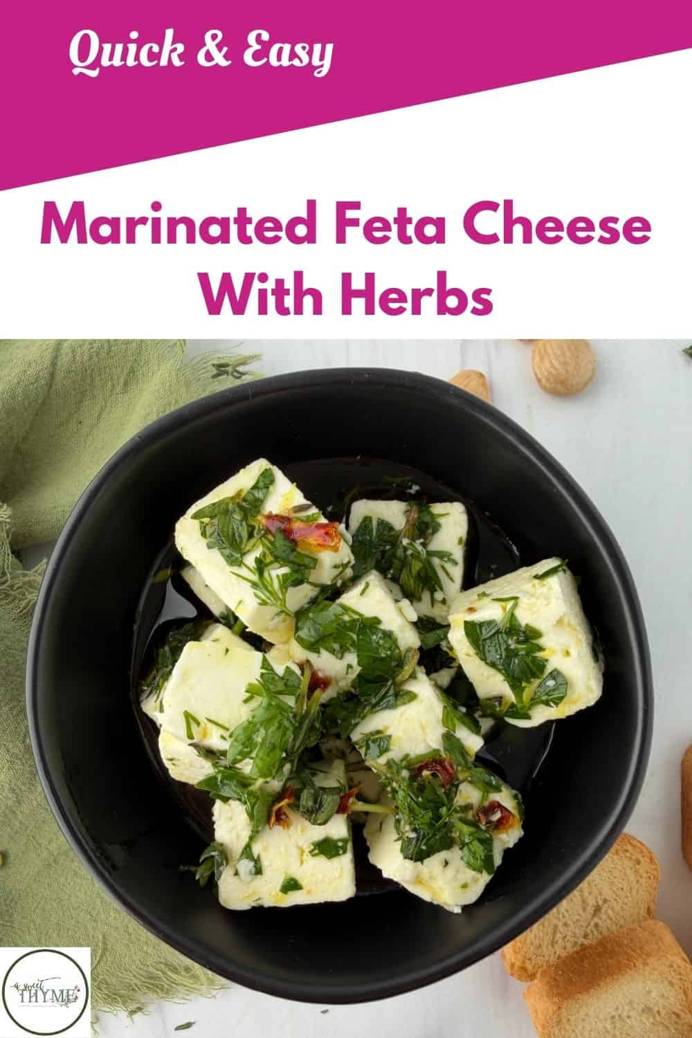 5-Minute Marinated Feta Cheese With Herbs - A Sweet Thyme