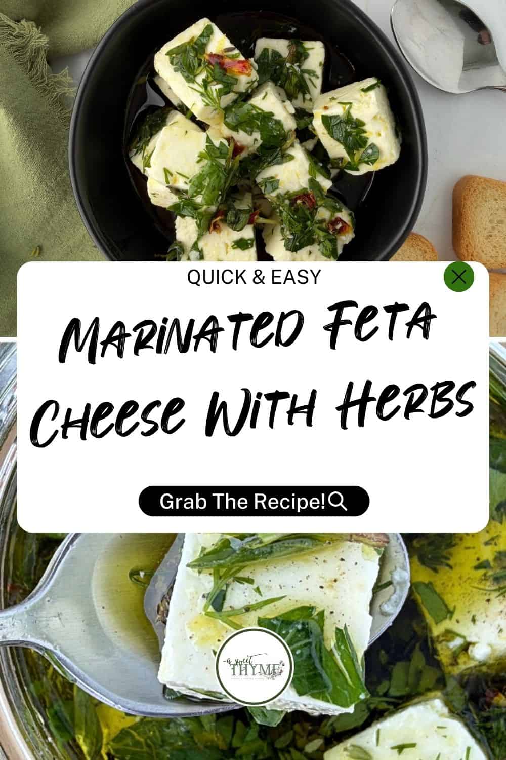 5-Minute Marinated Feta Cheese With Herbs - A Sweet Thyme