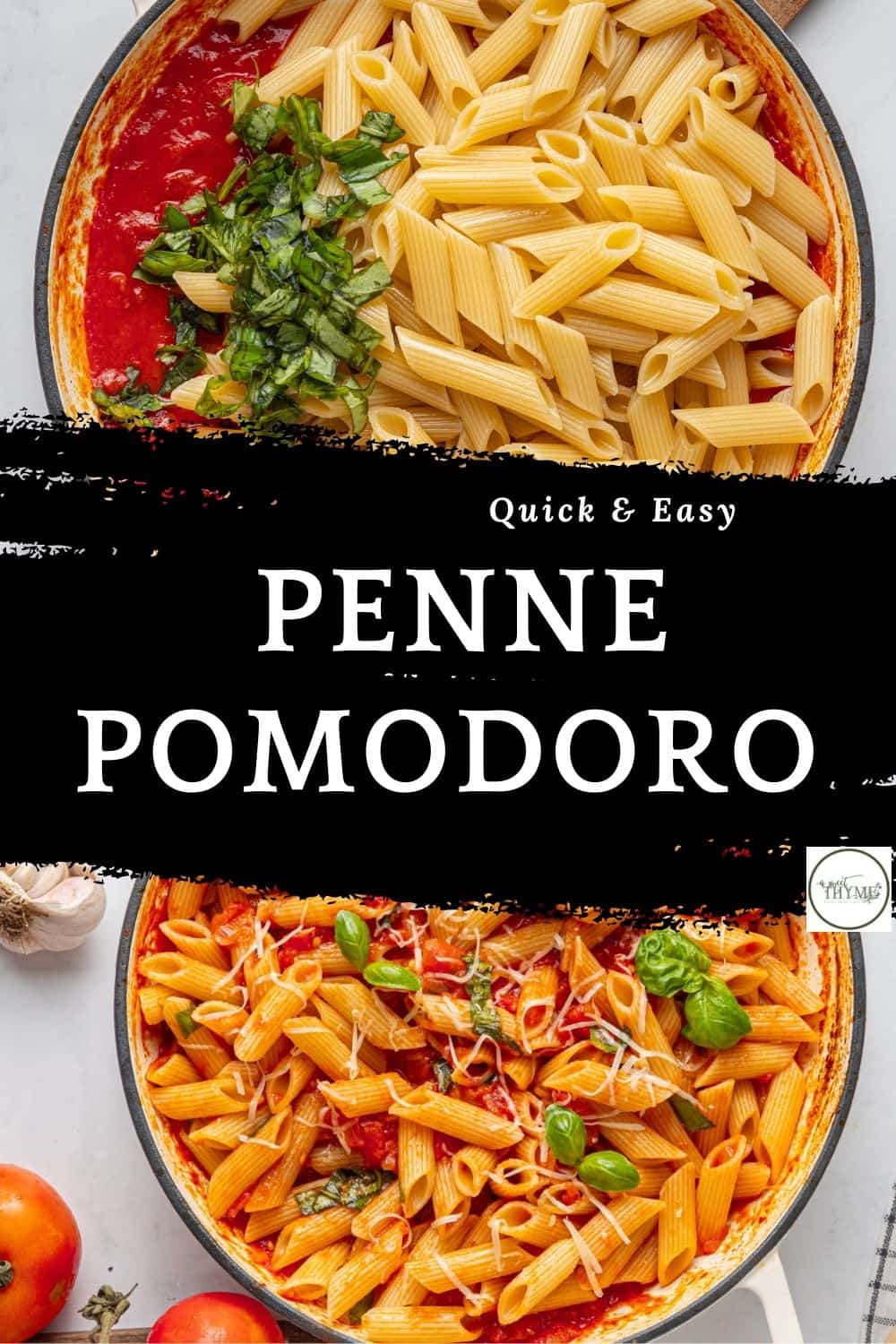 Penne Pomodoro With Tomato and Basil - A Sweet Thyme